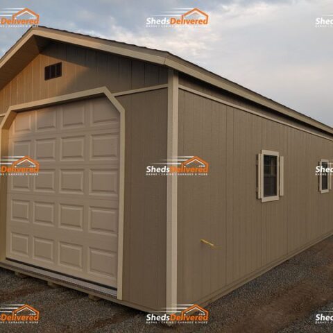 14x40 Garage with Khaki LP SmartSide - Sheds Delivered | Barns | Cabins ...